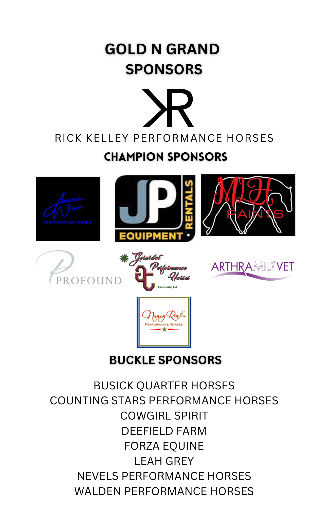 SPONSORS – GOLD-N-GRAND ALL BREED OPEN SHOW